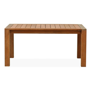 Garrison Teak Extension Table, Natural, XL - Transitional - Outdoor ...