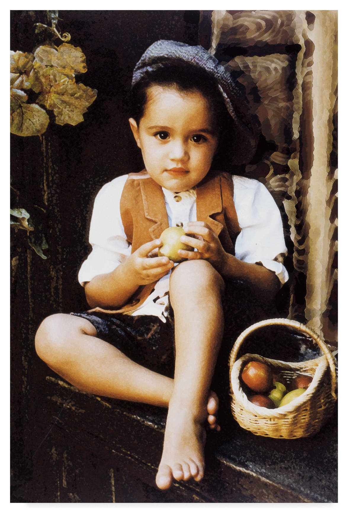 Sharon Forbes 'Boy With Fruit' Canvas Art, 32"x22" - Farmhouse - Prints ...