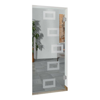 Swing Glass Door, Brick Design, 38"x84" Inches - Contemporary ...