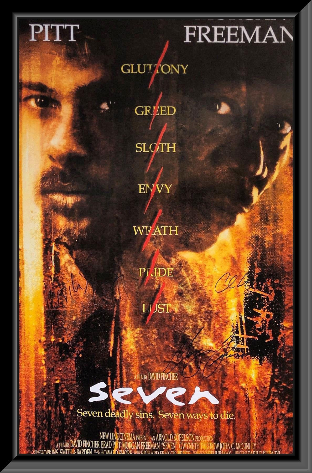 Seven cast signed movie poster, 27x40 inches - Contemporary - Prints ...