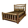 Red Cedar Log Platform Bed with Double Top Rail and Footboard, Full ...