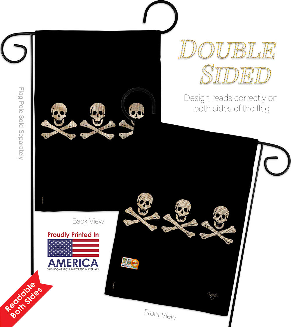 Christopher Condent's Coastal Pirate Garden Flag Set, 13" X 18.5" X 0.1 ...