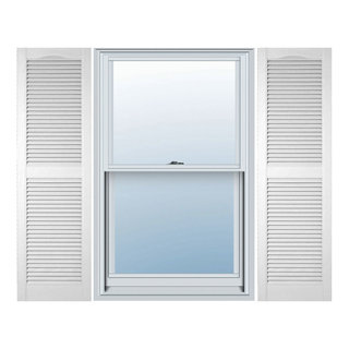 Builders Edge, Cathedral Top Center Mullion, Open Louver Shutters ...