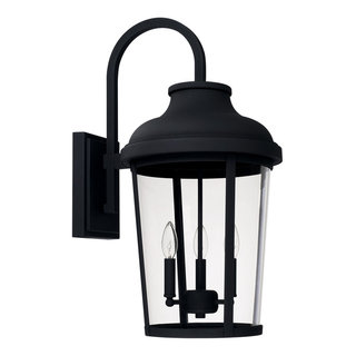 Dunbar 3 Light Outdoor Wall Lantern, Black - Transitional - Outdoor ...
