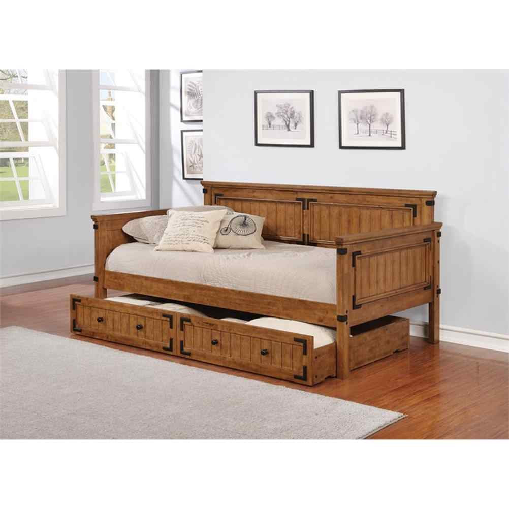 Coaster Oakdale Farmhouse Solid Wood Twin Daybed in Brown Finish ...