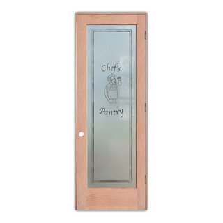 Pantry Doors - Happy Chef Frosted Glass Design - 24" x 80" - CUSTOMIZE ...