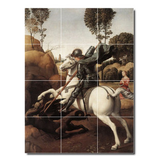 Raphael Mythology Painting Ceramic Tile Mural #161, 12.75" Wide x 17 ...