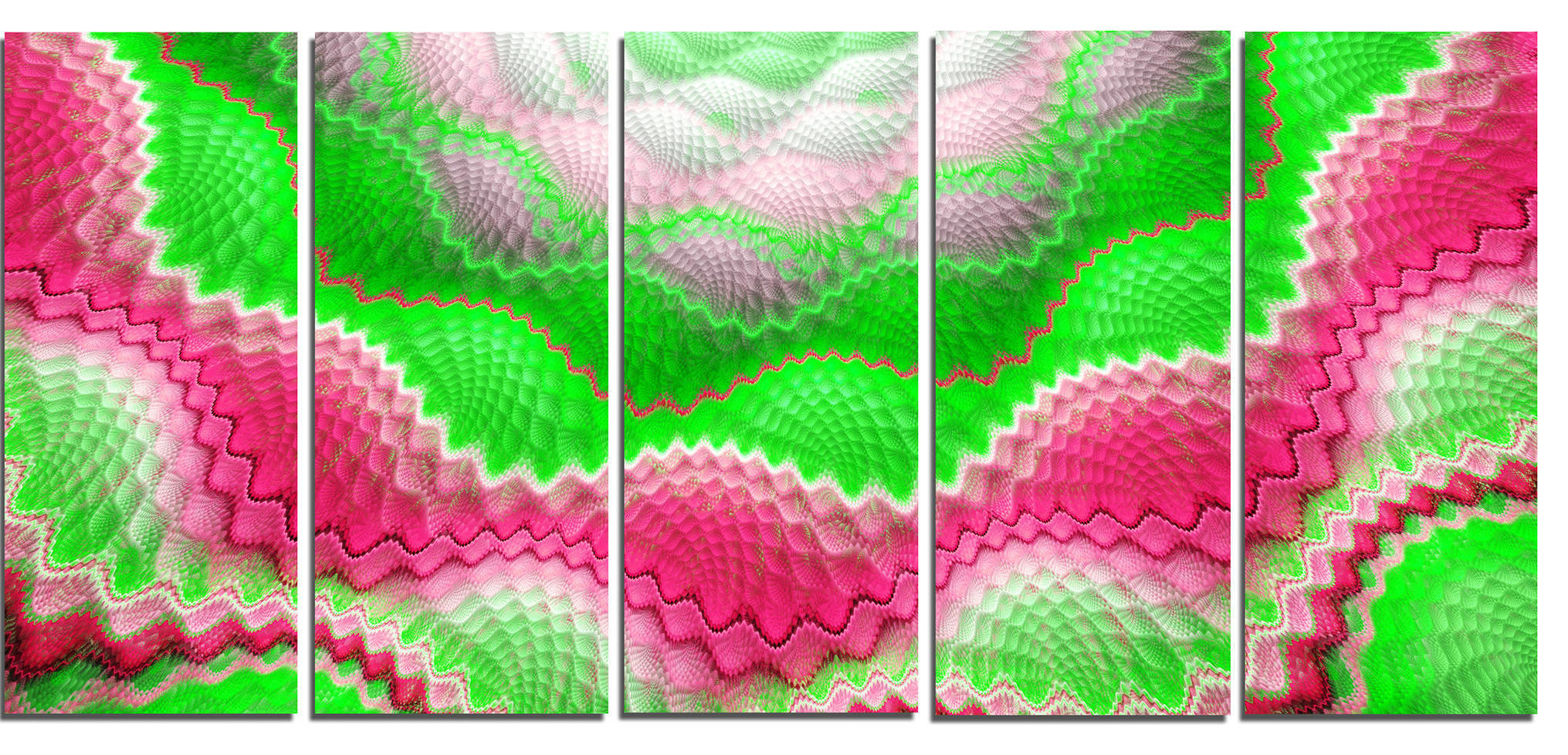 Snake Skin Exotic Flower, Multipanel Abstract Wall Art Canvas, 60"x28 ...
