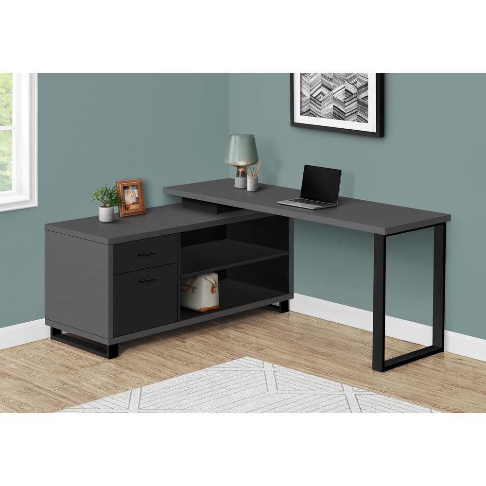 Computer Desk, Home Office, Corner, Storage Drawers, 72L, L Shape, Work ...