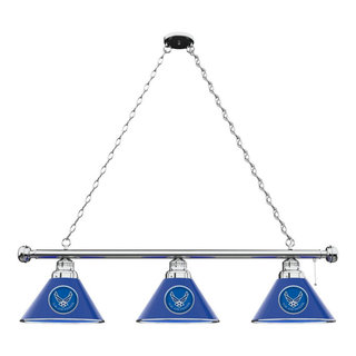 Holland United States Air Force 3-Shade Billiard Light - Chrome ...