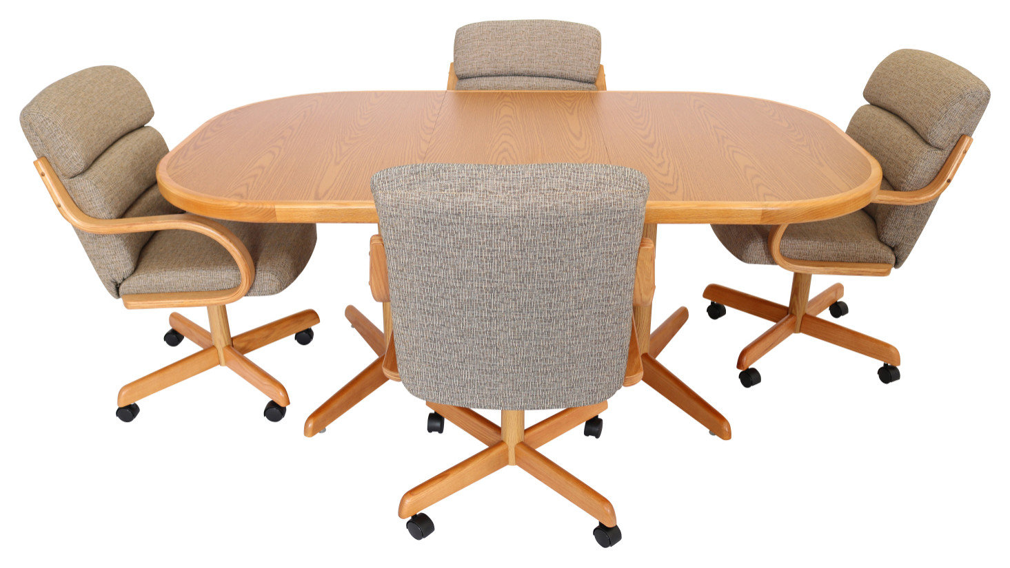 5-Piece 42x[54/72] Caster Dining Set Laminate Table Top & Pewter Caster ...