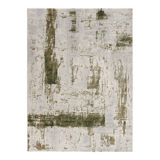 4' X 6' Green Abstract Dhurrie Area Rug - Contemporary - Area Rugs - by ...