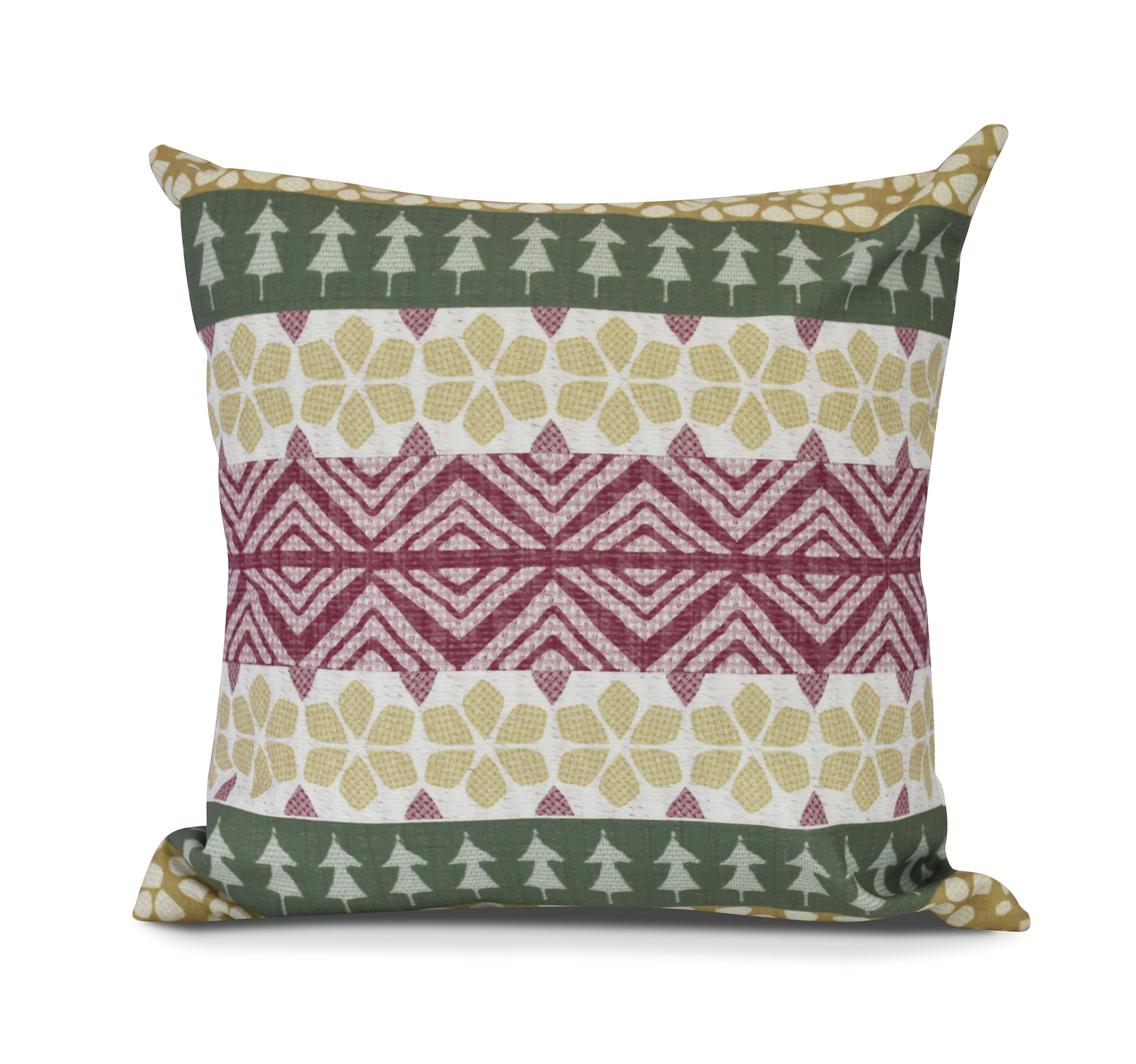 FairIsle, Geometric Print Pillow, Green, 26" x 26" - Contemporary ...