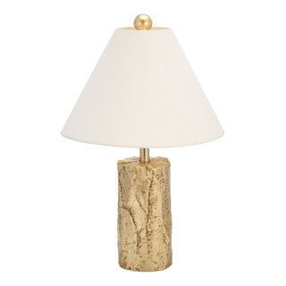 Resin 21" Textured Table Lamp, Gold, 11x11x21 inches - Contemporary ...