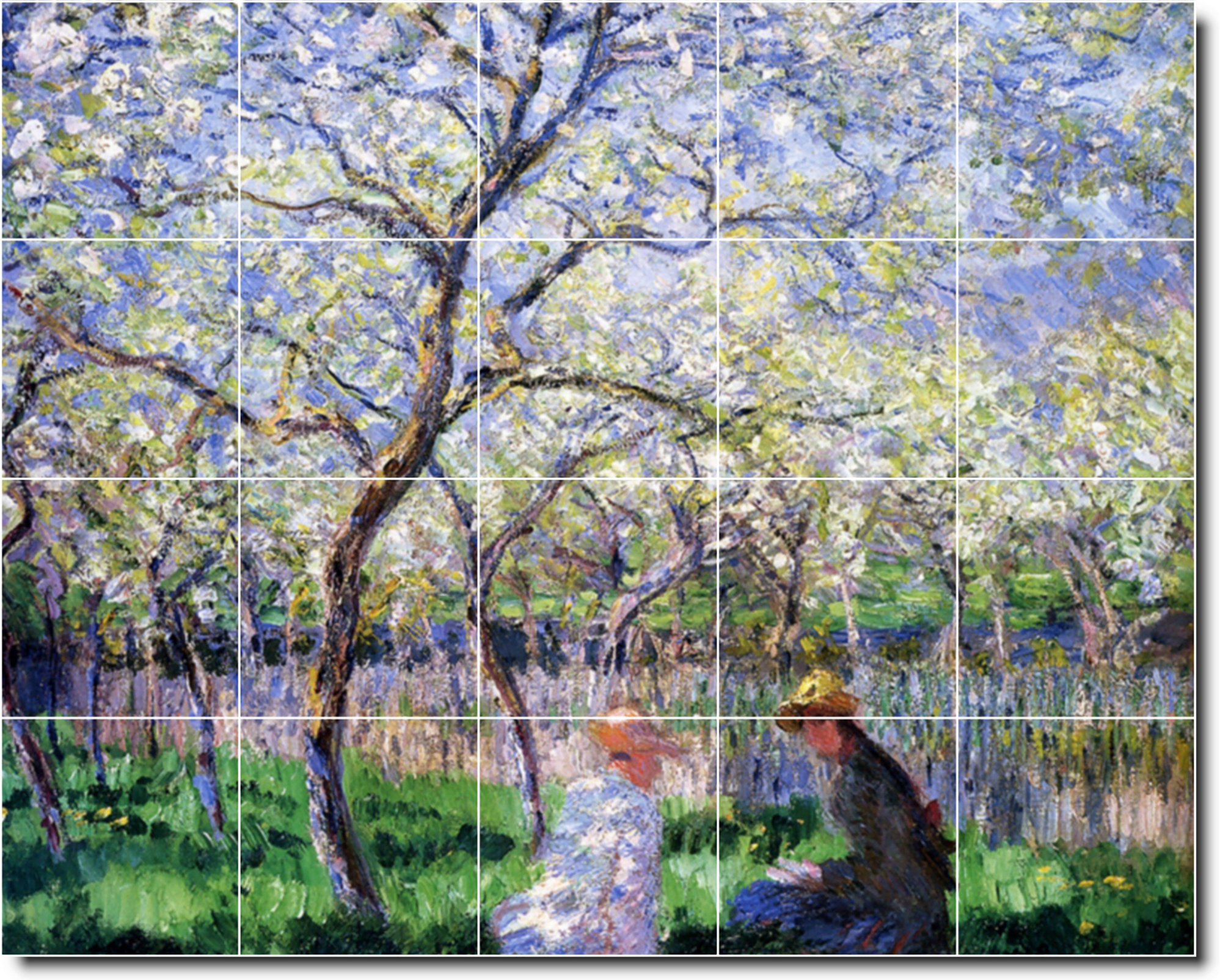 Claude Monet Garden Painting Ceramic Tile Mural #18, 30" Wide x 24 ...