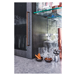 Bespoke bar area with mesh doors and custom handles - Modern - Home Bar ...