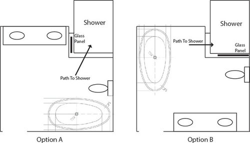 Master Bathroom Layout Followup -- 2 Options