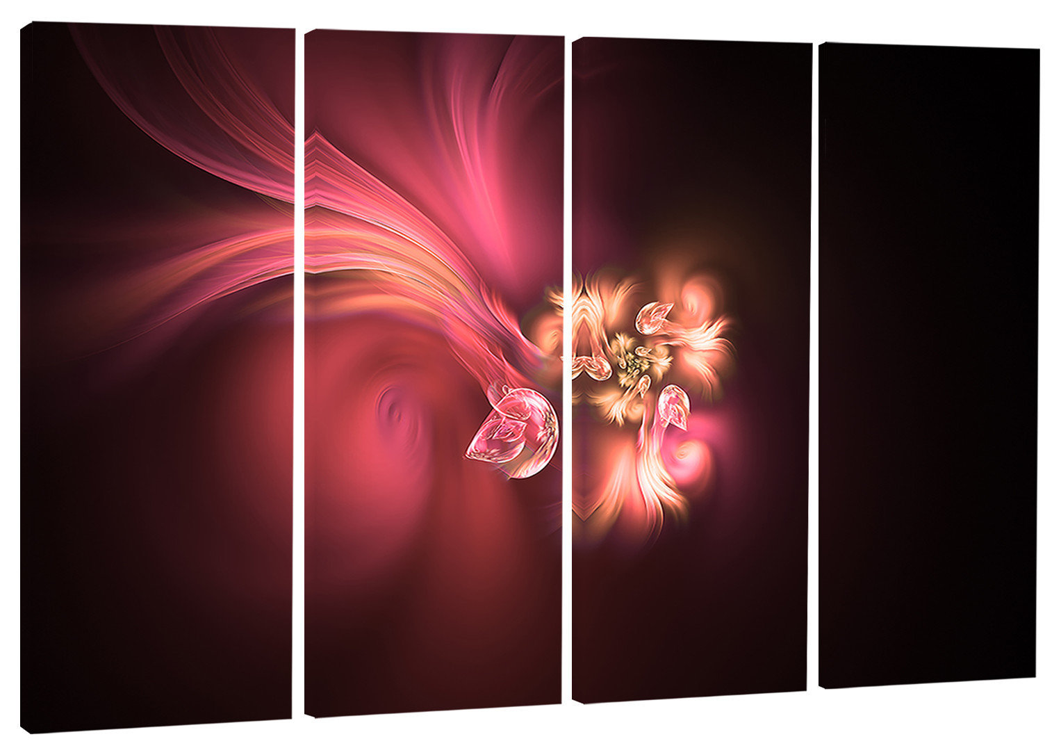 "Blooming Fractal Flower Magenta" Digital Metal Wall Art, 48"x28 ...