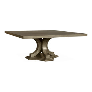 Morrison 72" Square Dining Table, Smoke Grey - Transitional - Dining ...