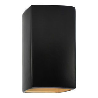 Ambiance ADA Large Rectangle Wall Sconce, Closed, Carbon Black, Gold ...