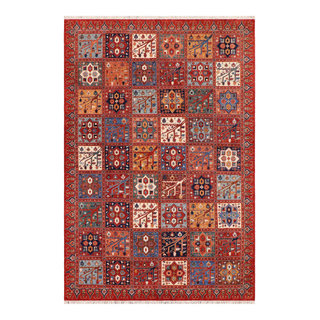 Oriental Ziegler Georgian Rust Blue Hand-Knotted Wool Rug - 9'0'' x 11 ...