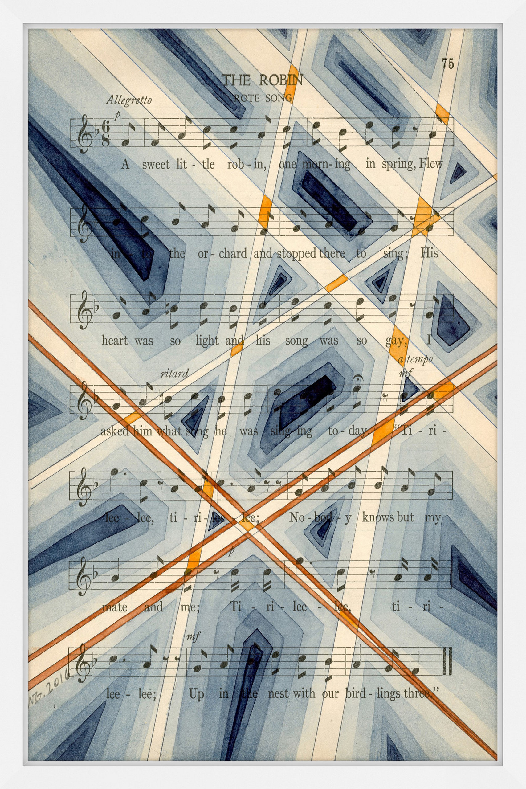 Marmont Hill, "The Robin" by Nikki Galapon Framed Painting Print, 20x30 - Contemporary - Prints ...