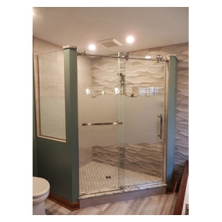 Porcelanosa Ona Wave tile Master Bath - Contemporary - Bathroom ...