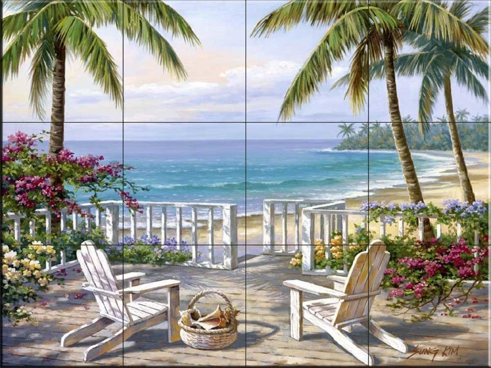 Tile Mural, Coastal View by Sung Kim, 17" x 12.75" (12 Tiles ...
