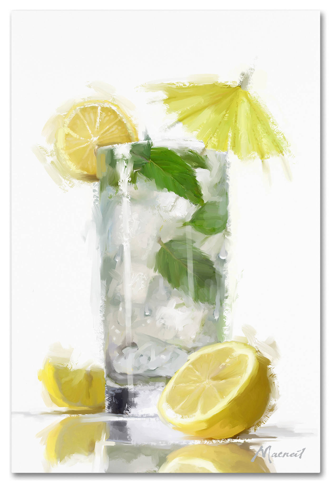 The Macneil Studio 'Mint and Lemon' Canvas Art, 32"x22" - Contemporary ...
