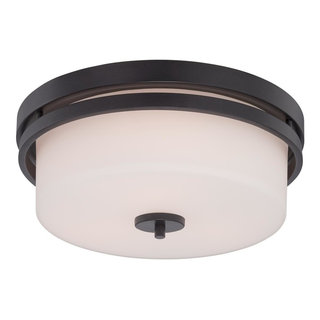 Transitional Parallel 3-Light Flush, Aged Bronze Finish - Transitional ...