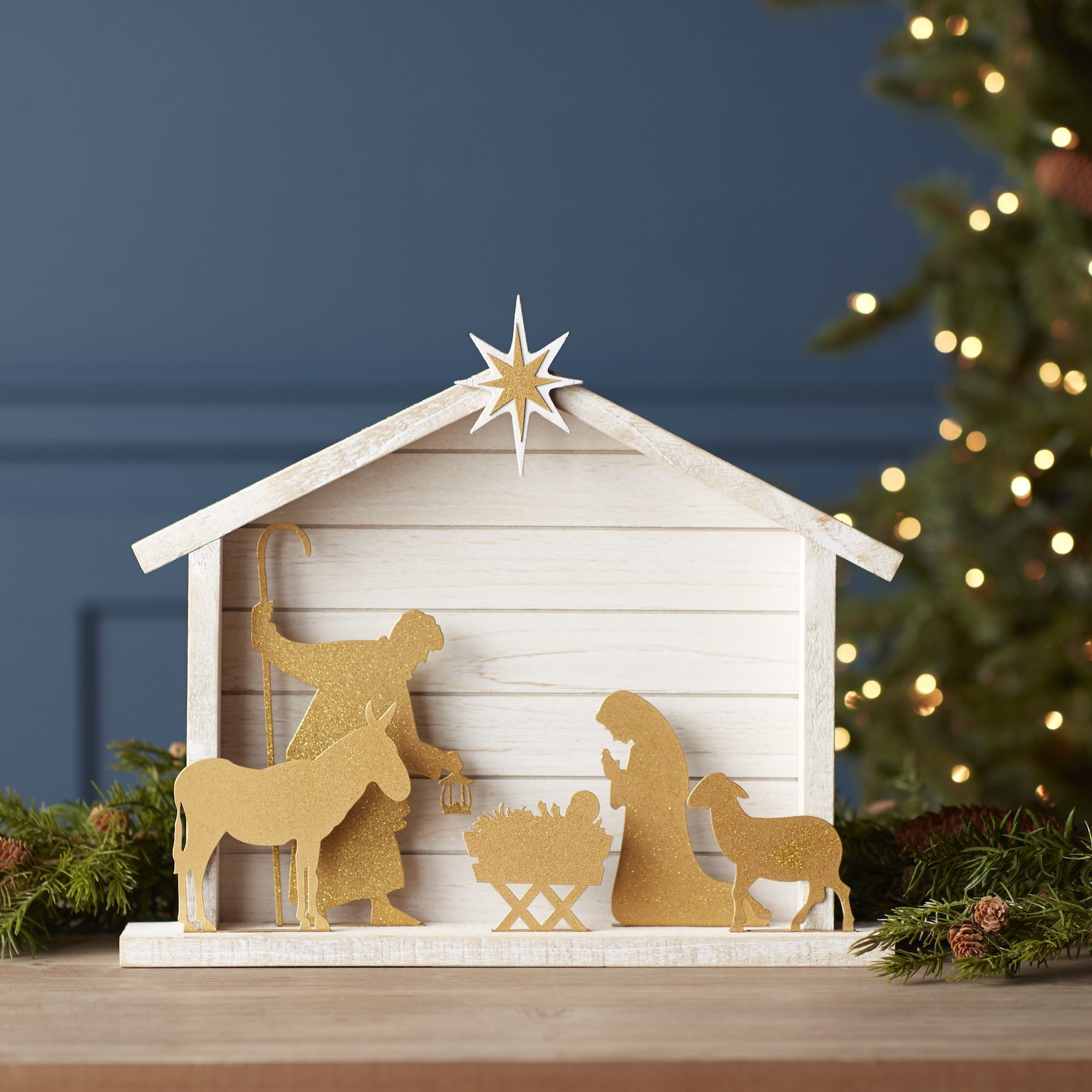 Cut Out Metal Nativity Scene 17.75"L - Farmhouse - Holiday Accents And ...