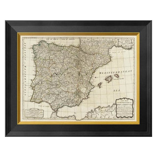 A New Map Of The Kingdoms Of Spain And Portugal, 1790, 20"x1.5"x16", 20 ...