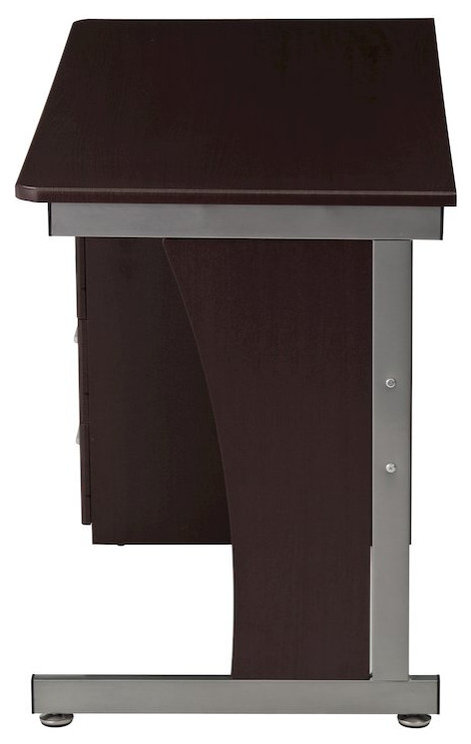 Computer Desk With Ample Storage, Chocolate, Chocolate - Contemporary ...