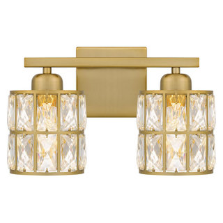 Gibson 2 Light Bathroom Vanity Light, Aged Brass - Contemporary ...