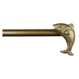 3/4" Adjustable Fish Curtain Rod, 84"-120" - Beach Style - Curtain Rods ...