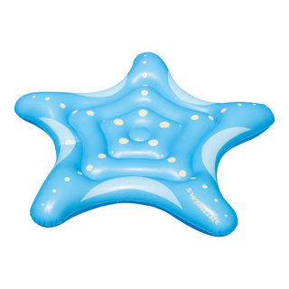 Inflatable Blue Starfish With Polka Dots Island Lounge Pool Float 66.5 ...