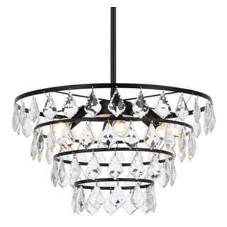 Elegant Lighting 1101D20 Ella 6 Light 20"W Crystal Waterfall ...