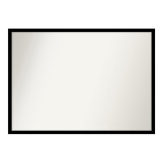 Jet Black Non-Beveled Bathroom Wall Mirror, 39.5 in x 28.5 ...