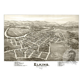 Old Map of Elkins West Virginia 1897, Vintage Map Art Print, 12"x18 ...