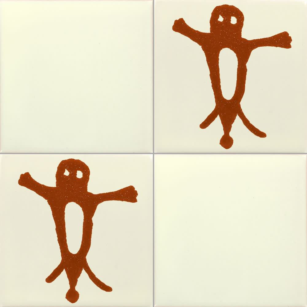 4.25"x4.25" Talavera Mexican Handmade Ceramic Tile, Pictograph 3, Box ...