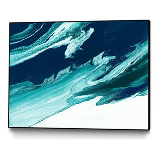 Giant Art Canvas 24x18 Gray And Gold Framed in White - Contemporary ...