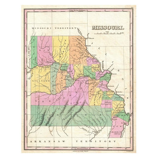 Map of Missouri, 1827, Peel & Stick Removable Wall Decal, 22.5"x33 ...