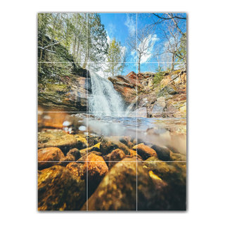 Waterfalls Ceramic Tile Wall Mural HZ501111, 36" Wide x 48" High ...