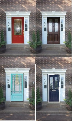 Red/brown brick colonial. Red Door? | Houzz Forum