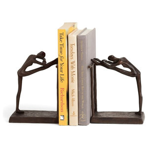 Danya B. ZI09013 Man & Woman Reading Metal Bookend Set