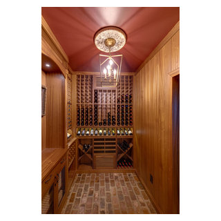 Secret passageway wine cellar. Basement layout with all mahogany ...