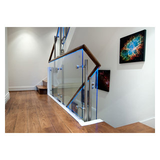 Glass Balustrade with LED lights - Richmond, London - Contemporary ...
