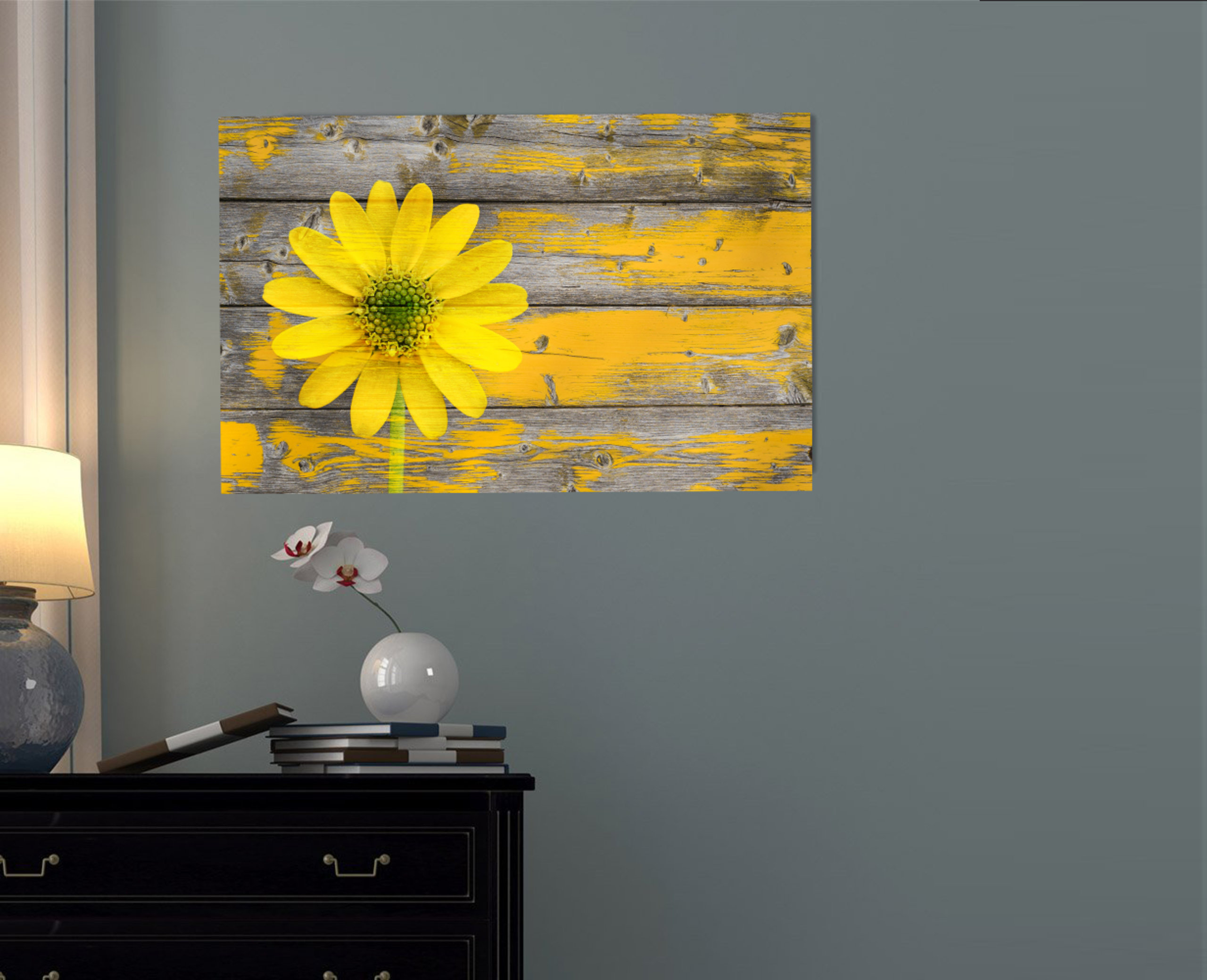 Epic Graffiti "Wood Series: Rustic Daisy" Giclee Canvas Wall Art, 26 ...
