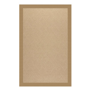 Zoe-Cane Wicker Machine Tufted Rectangle Rug, Light Gold, 4'x6 ...