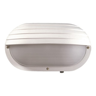 Decorative Outdoor Eurostyle Oblong Hooded Fixture White Frosted Lens ...